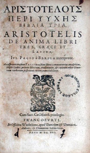 Περι Ψυχης βιβλια τρια ... De Anima Libri Tres, Graeca et Latine ...
